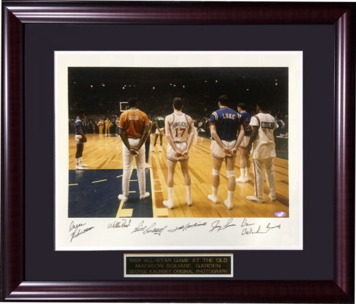 1968 NBA All Star game signed 16x20 photo framed 7 auto Bill Russell ...