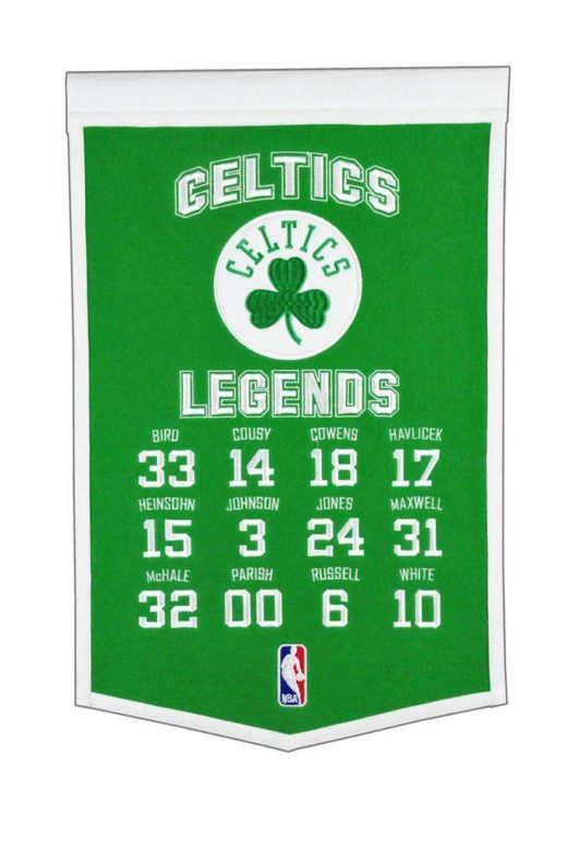 Boston Celtics Legends 14x22 Retired Numbers Felt Banner NBA Larry Bird ...
