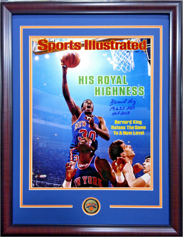 Bernard King signed 16x20 photo framed Knicks coin auto INS HOF Steiner COA - Cardboard Memories