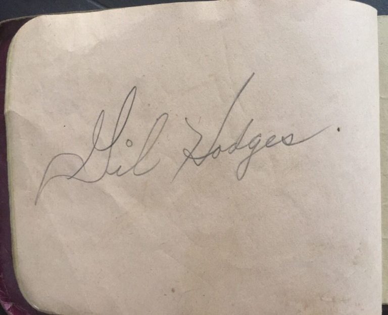 Gil Hodges Signed 1947 Rare Vintage Bold Autograph Page Brooklyn ...