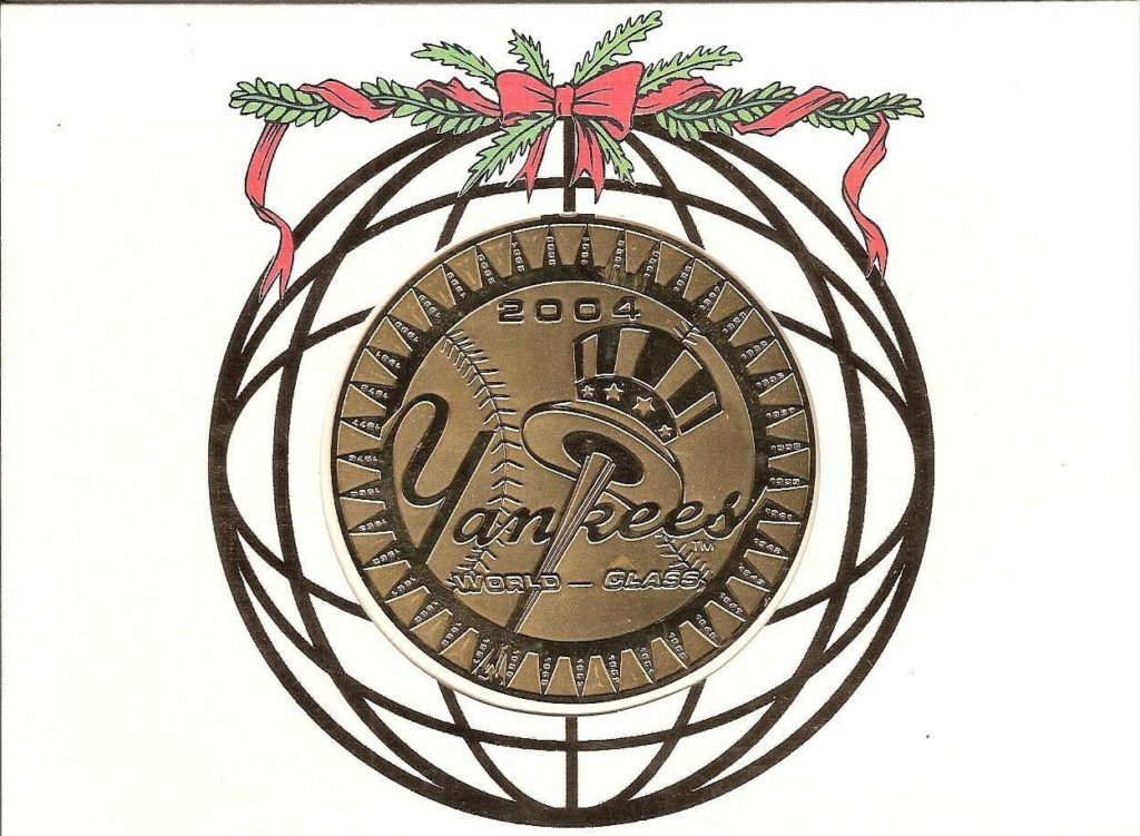 NY Yankees Holiday Greeting Card Orniment Signed by Staff 2004 ...