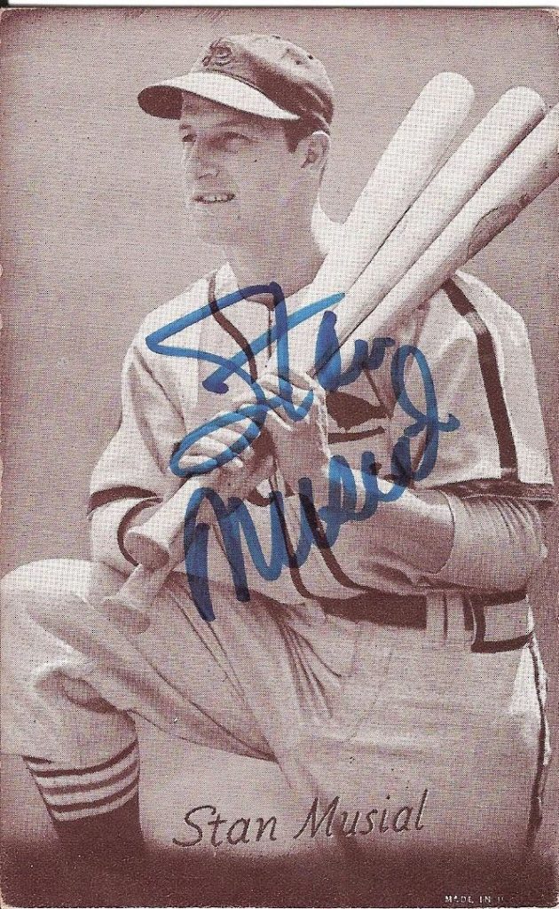 Stan Musial Signed 1940's Exhibit baseball card Bold Mint 10 Autograph ...