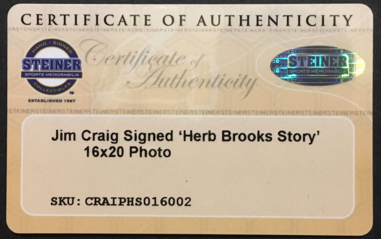 Jim Craig signed 16x20 INS Herb Brooks Story photo framed autograph ...